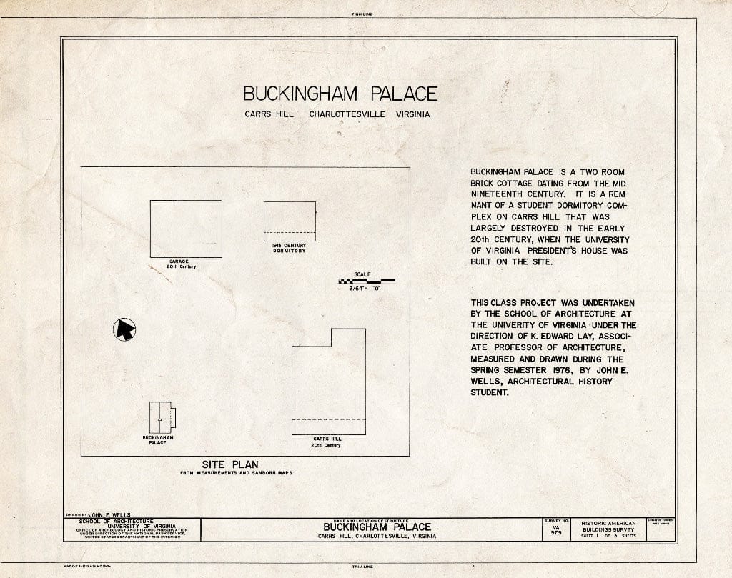 Blueprint Site Plan and Statement of Significance - Buckingham Palace ...