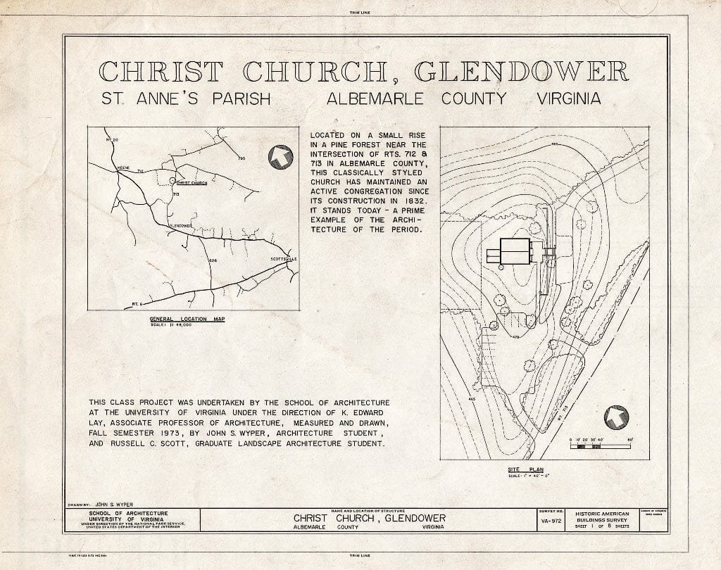 Blueprint Map and site Plan, Statement of Significance - Christ Church ...