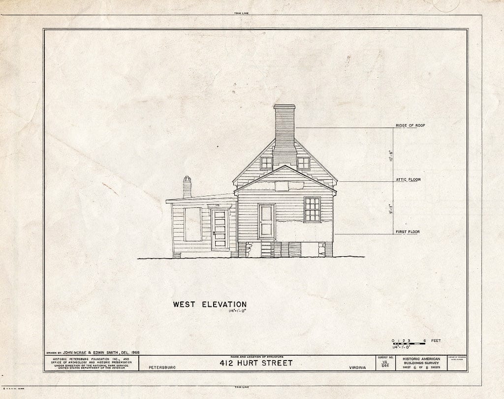 Blueprint HABS VA,27-PET,23A- (Sheet 6 of 8) - Pig Alley Block Study ...