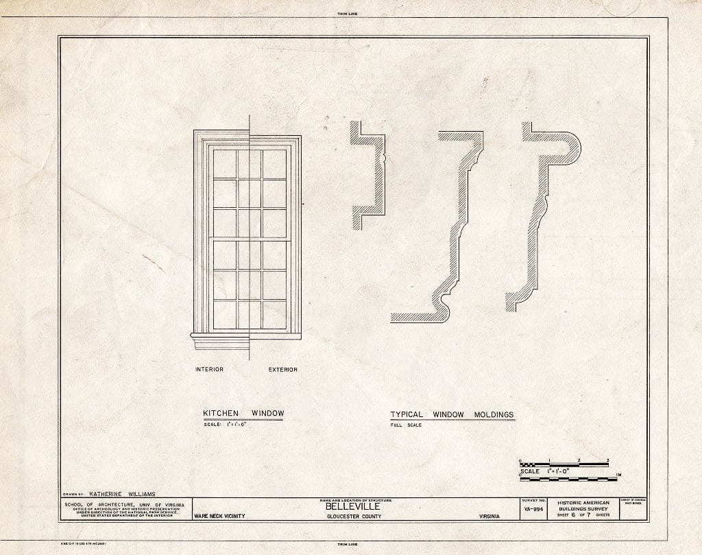 Blueprint Kitchen Window, Typical Window moldings - Belleville, North ...