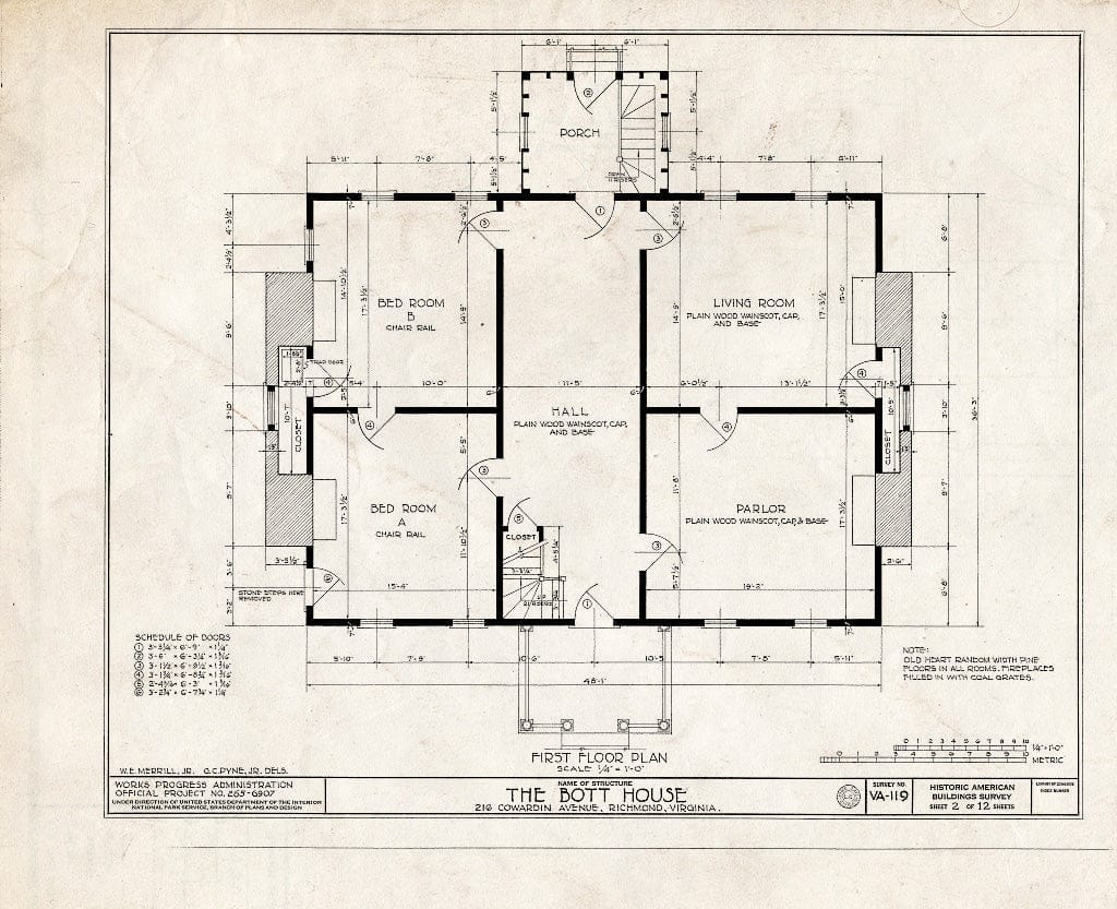 Blueprint HABS VA,44-Rich,20- (Sheet 2 of 12) - Miles Bott House, 216 ...