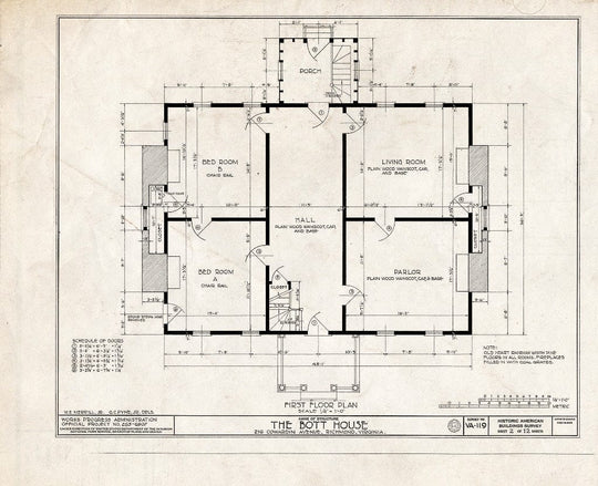 Blueprint HABS VA,44-Rich,20- (Sheet 2 of 12) - Miles Bott House, 216 ...