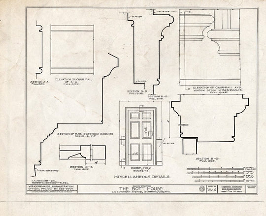 Blueprint HABS VA,44-Rich,20- (Sheet 10 of 12) - Miles Bott House, 216 ...
