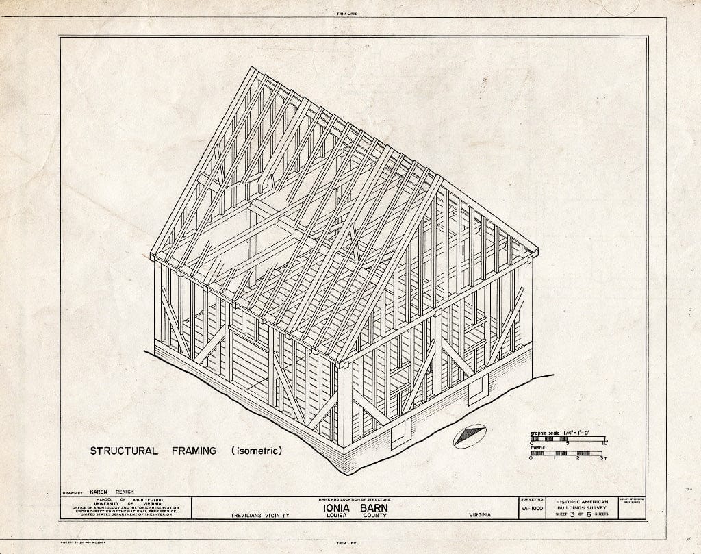 Blueprint Structural framing - Ionia, Barn, Route 640 Vicinity, Trevil ...