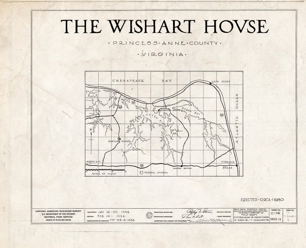 Blueprint HABS VA,77-LYNHA.V,2- (Sheet 0 of 3) - James Wishart House ...