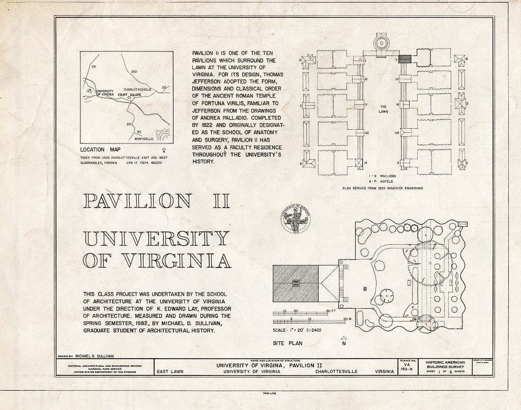 Blueprint HABS VA,2-Char,1I- (Sheet 1 of 6) - University of Virginia ...