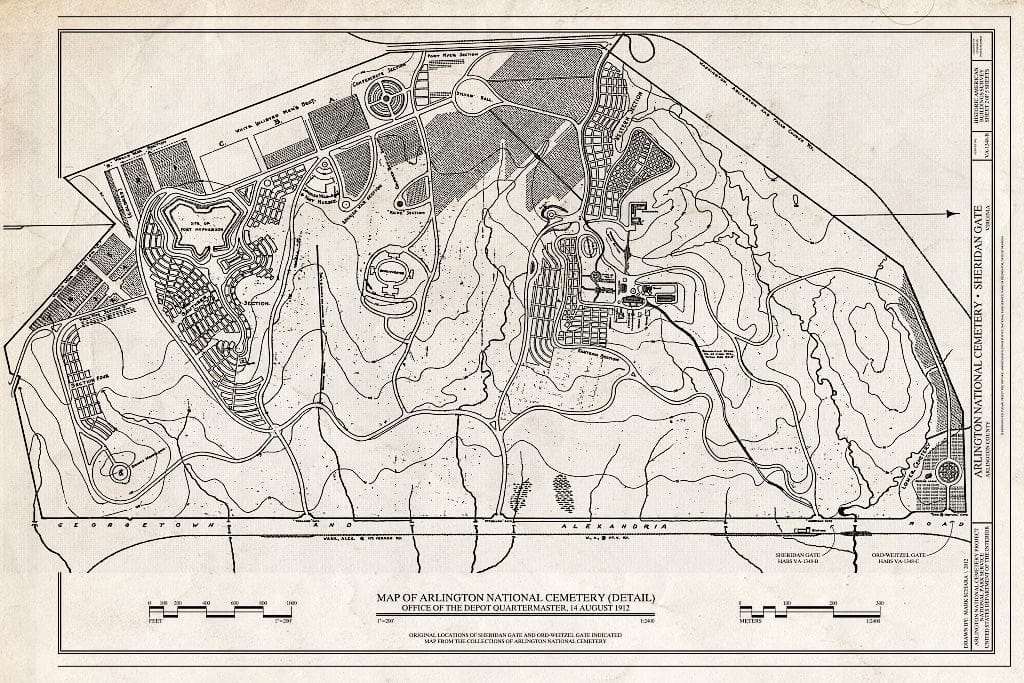 Blueprint 2. Map - Arlington National Cemetery, Sheridan Gate, Arlingt ...