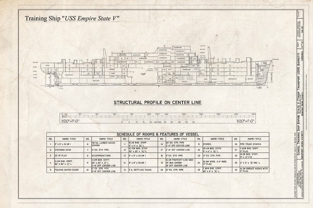 Blueprint Structural Profile on Center Line - Empire State V, James Ri ...