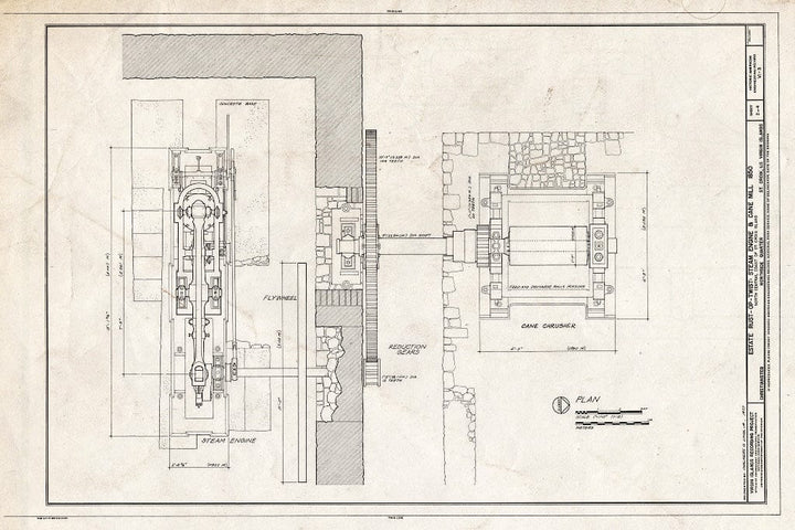 Blueprint Plan - Estate Rust-Op-Twist, Steam Engine & Cane Mill, Chris ...