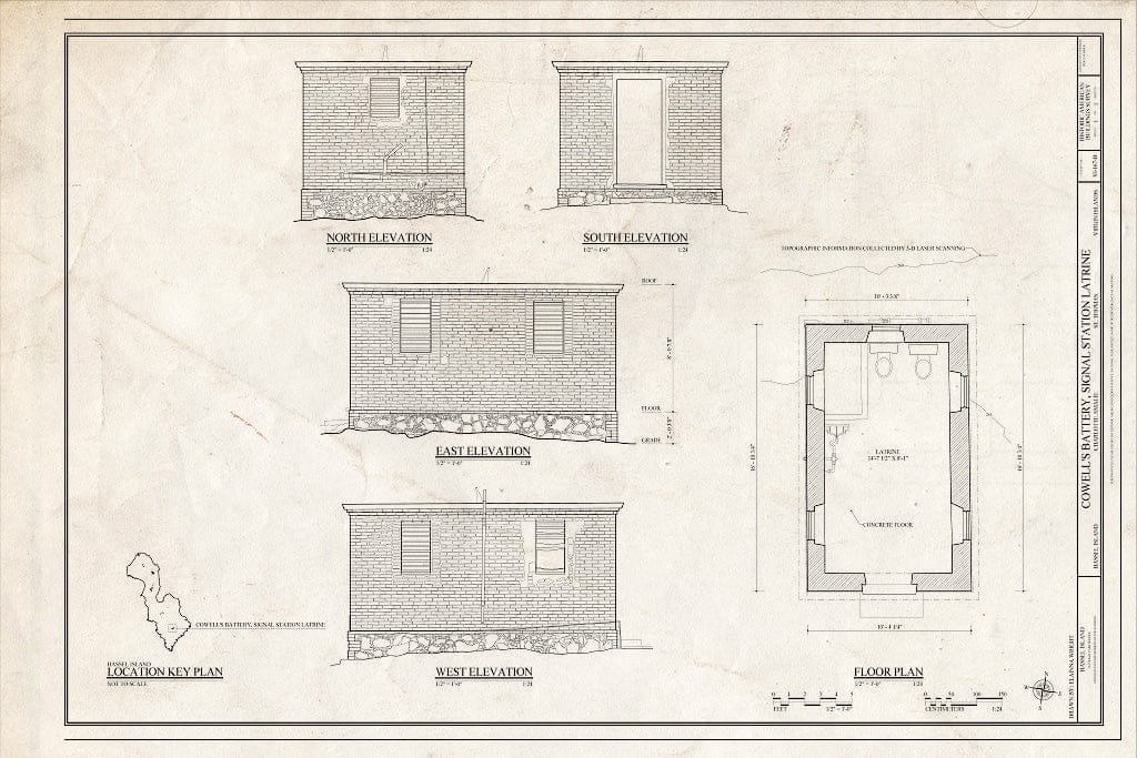 Blueprint Location Key Plan, Floor Plan, North Elevation, South Elevat ...