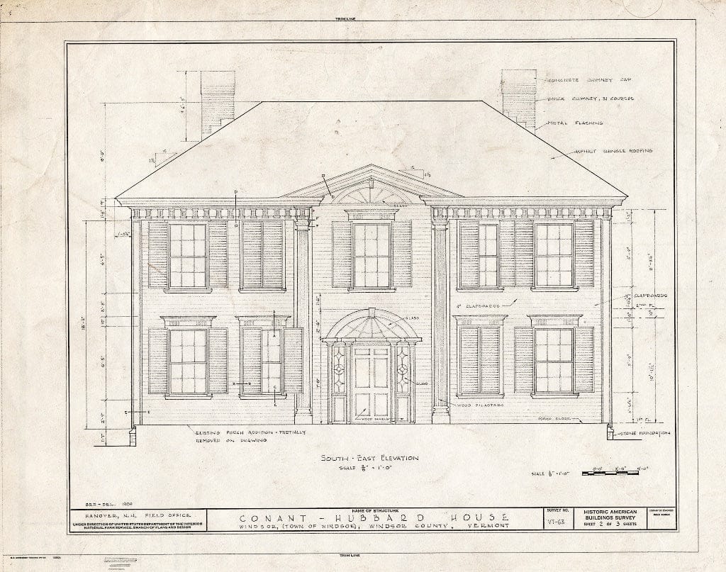 Blueprint HABS VT,14-Wind,6- (Sheet 2 of 3) - Conant-Hubbard House, 52 ...