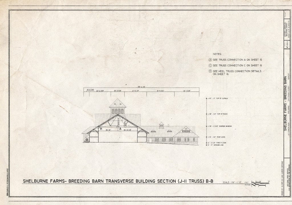 Blueprint Transverse Building Section (J-II Truss) - Shelburne Farms ...