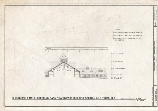 Blueprint Transverse Building Section (J-II Truss) - Shelburne Farms ...