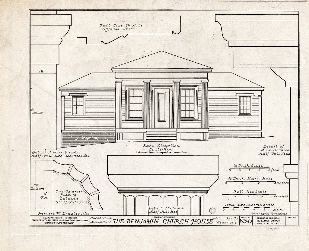 Blueprint HABS WIS,40-MILWA,3- (Sheet 2 of 4) - Benjamin Church House ...