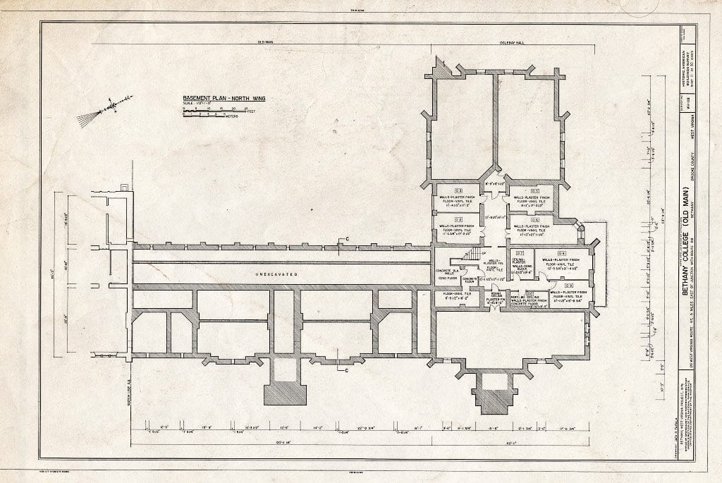 Blueprint HABS WVA,5-Beth,3- (Sheet 11 of 30) - Bethany College,Old Ma ...