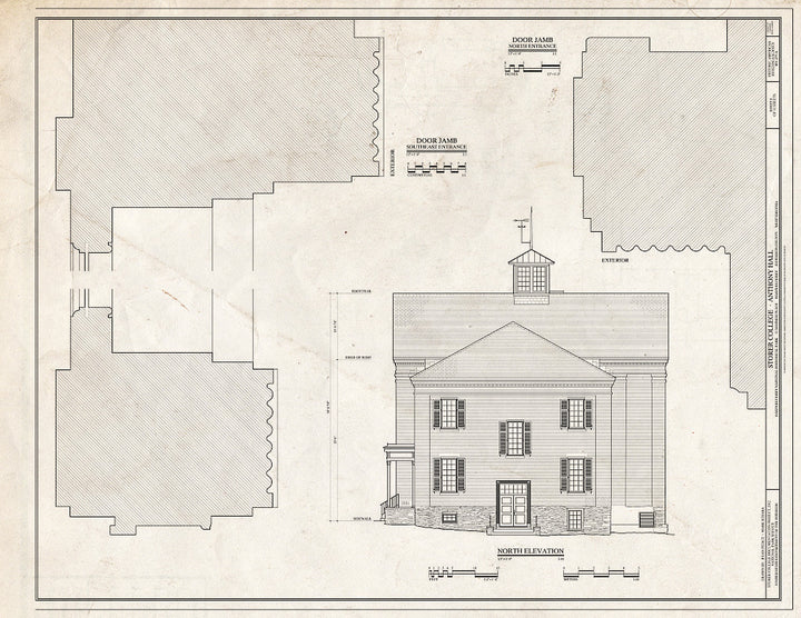 Blueprint 8. North Elevation - Storer College, Anthony Hall, Camp Hill ...