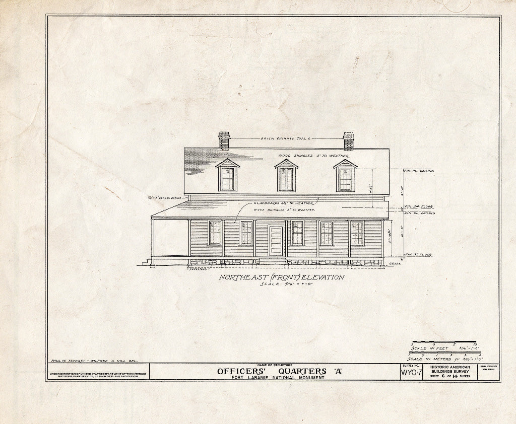 Blueprint HABS WYO,8-FOLA,3E- (Sheet 6 of 14) - Fort Laramie, Officer ...
