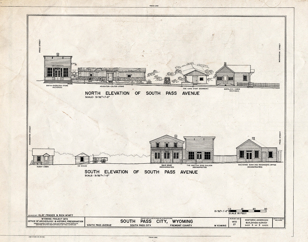 Blueprint North and South Elevations of South Pass Avenue - South Pass ...