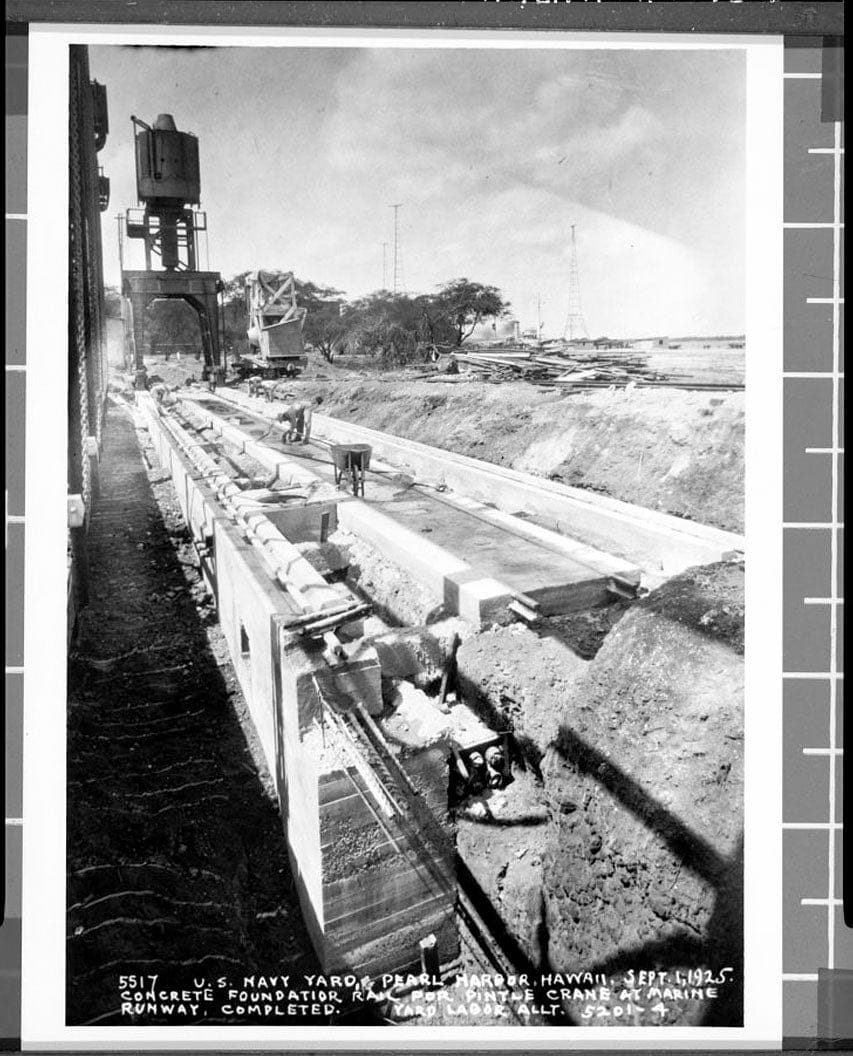 Historic Photo : U.S. Naval Base, Pearl Harbor, Exterior Cranes, Water ...