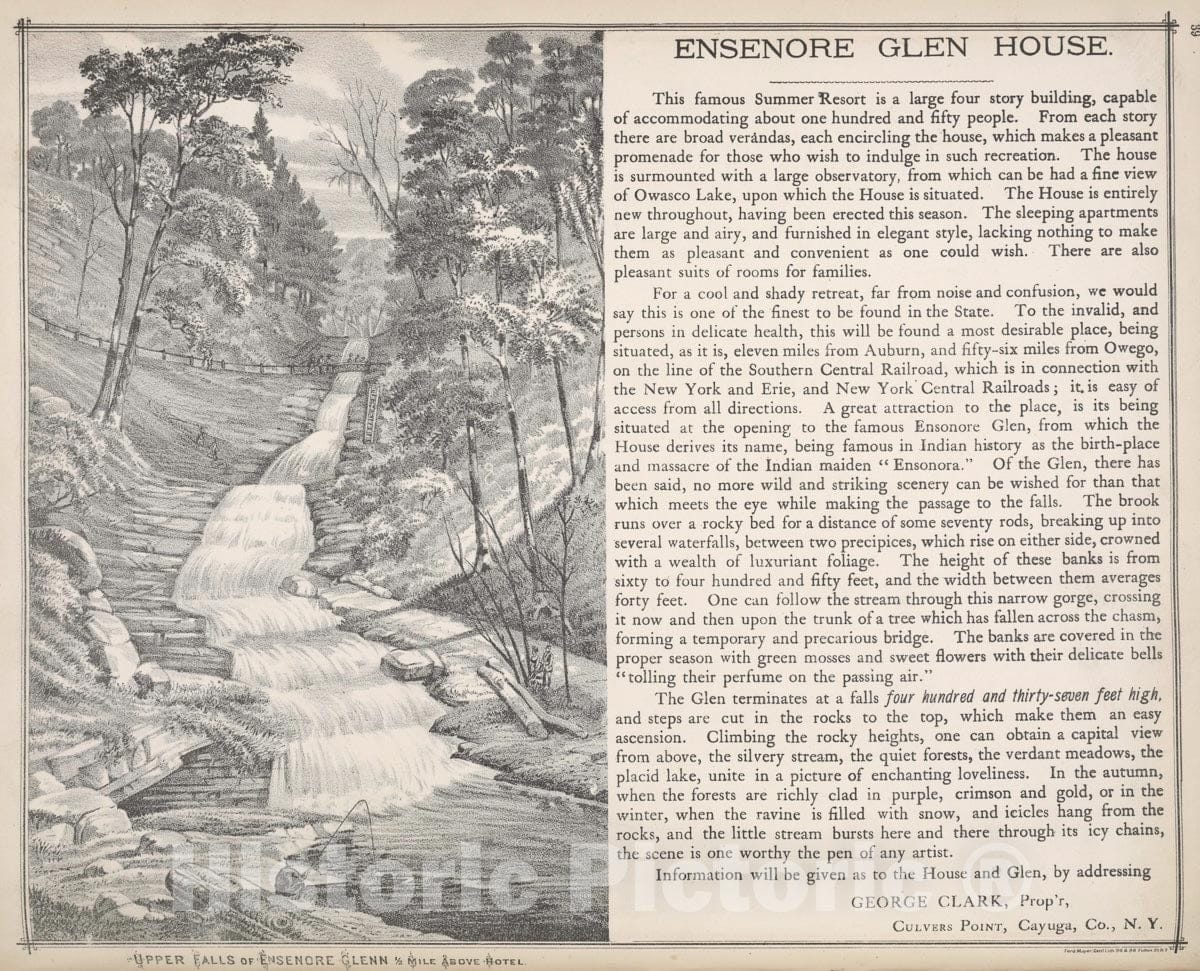 Art Print : Ensenore Glenn House; George Clark, Prop'r, Culvers Point ...
