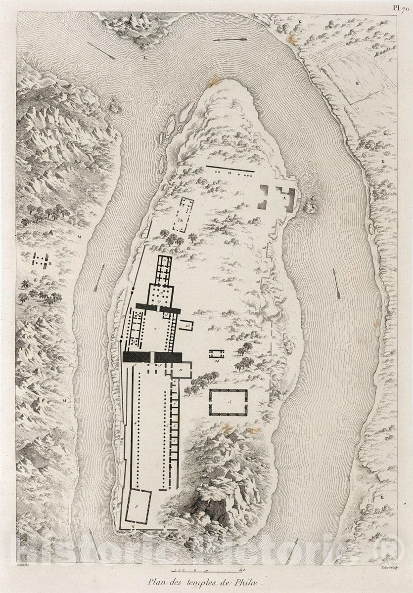Art Print : 1829, Plan des Temples de Philae. - Vintage Wall Art ...