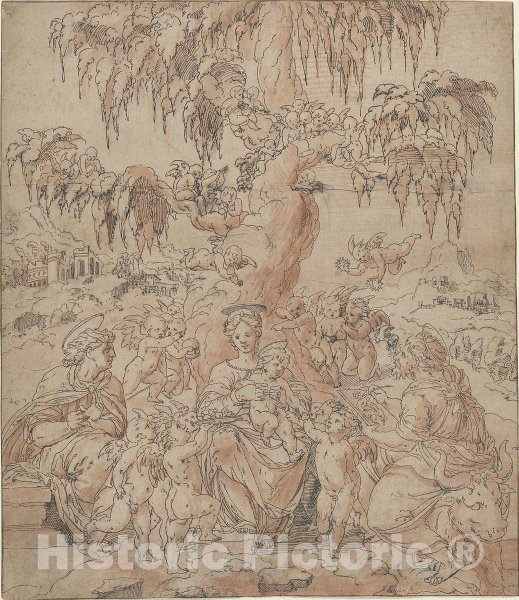 Art Print : Jean Cousin The Younger, Madonna and Child with Saints Joh ...