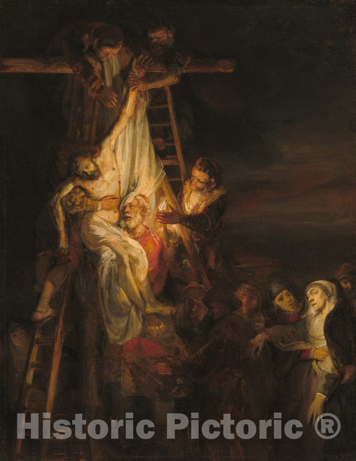 Art Print : Rembrandt, The Descent from The Cross, c.1651 - Vintage Wa ...