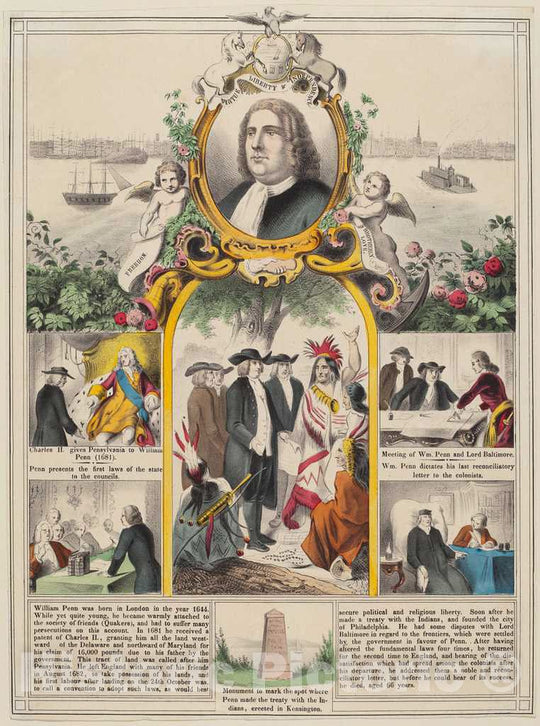 Art Print : William Penn's History - Vintage Wall Art – Historic Pictoric