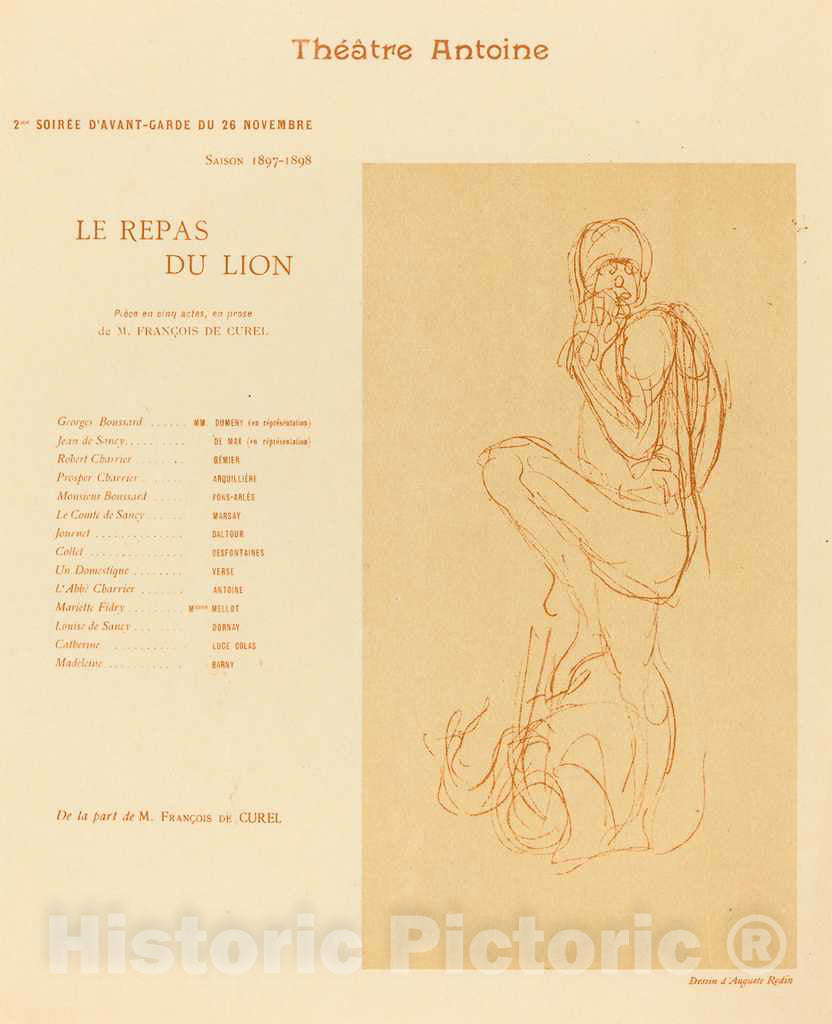 Art Print : Rodin, Le Repas du Lion, 1897 - Vintage Wall Art – Historic ...