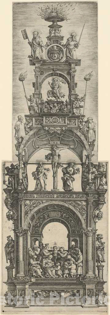 Art Print : Daniel Hopfer, Triumphal Altar with Stages in The Life of ...