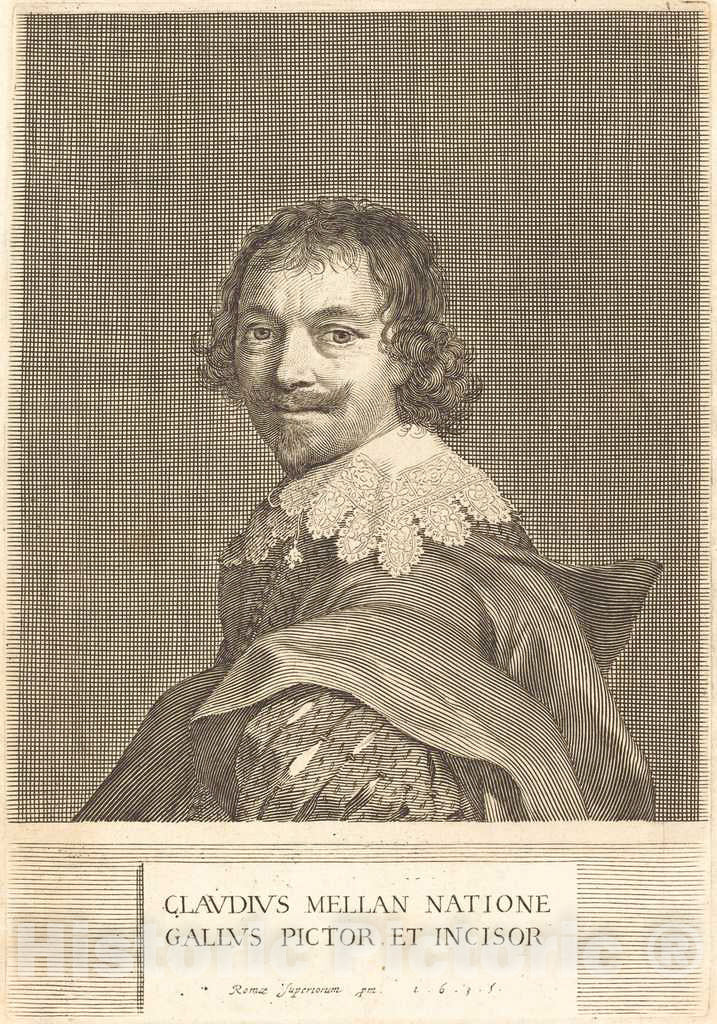 Art Print : Claude Mellan, Self-Portrait, 1635 - Vintage Wall Art ...