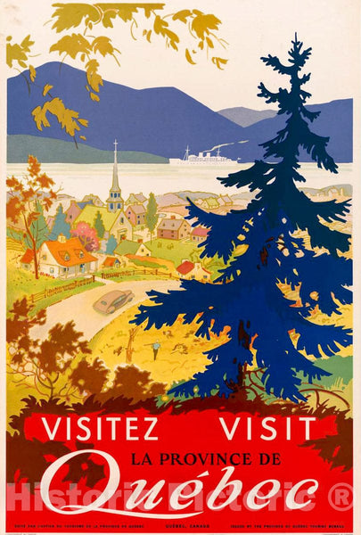 Vintage Poster - Visitez la Province de QuÃ©bec = Visit QuÃ©bec, Histo ...
