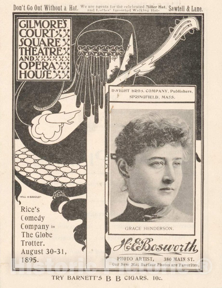Vintage Poster - Gilmore's Court Square Theatre and Opera House., Hist ...