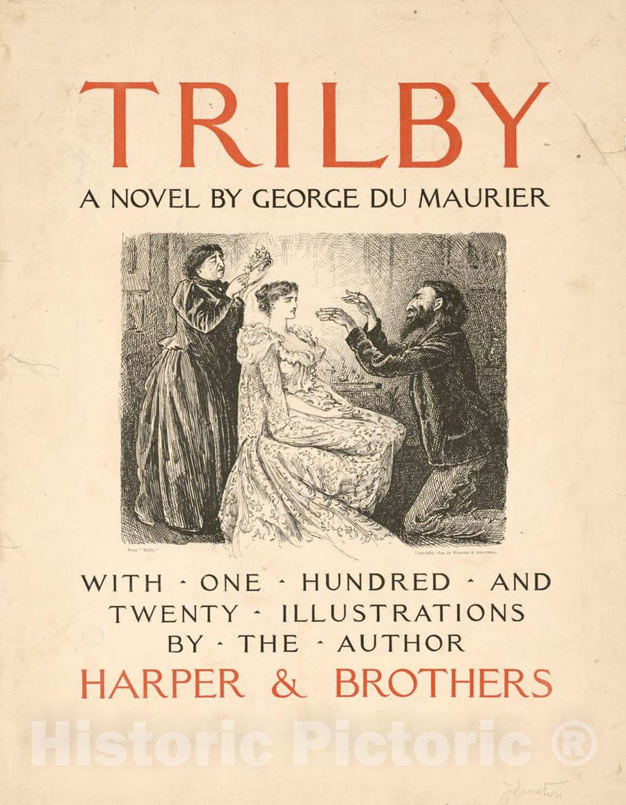 Vintage Poster - Trilby, a Novel by George Du Maurier., Historic Wall ...