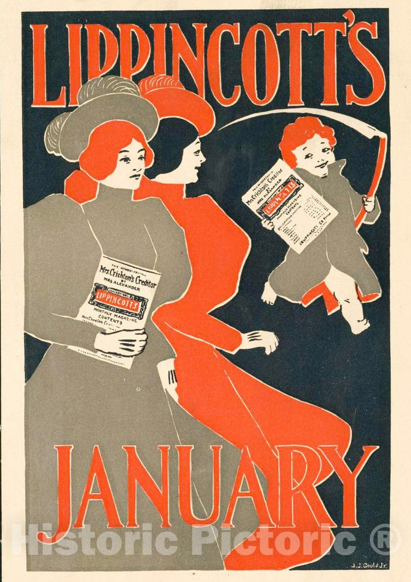 Vintage Poster - Lippincott's January - J.J. Gould, Jr., Historic Wall ...