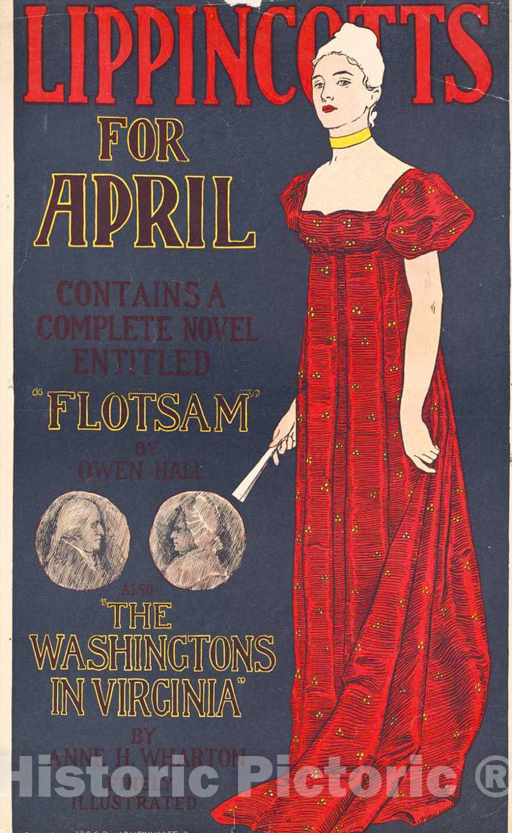 Vintage Poster - Lippincott's for April, Contains a Complete Novel Ent ...
