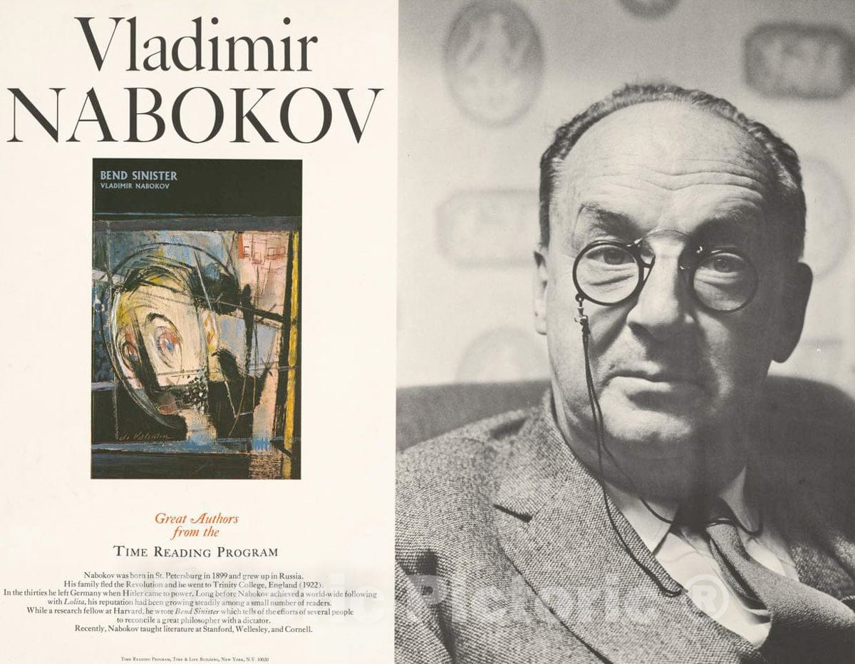 Vintage Poster - Vladimir Nabokov Great Authors from The Time Reading ...