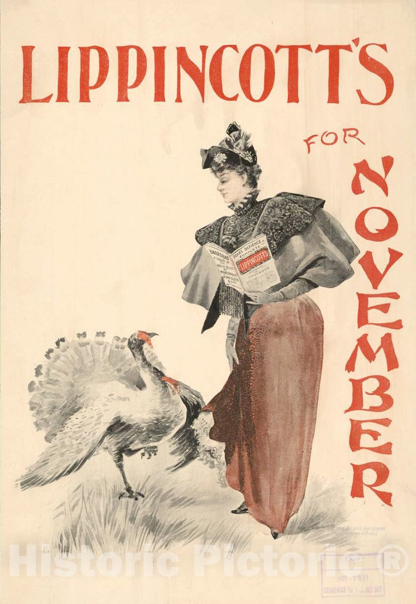 Vintage Poster - Lippincott's for November, Historic Wall Art ...