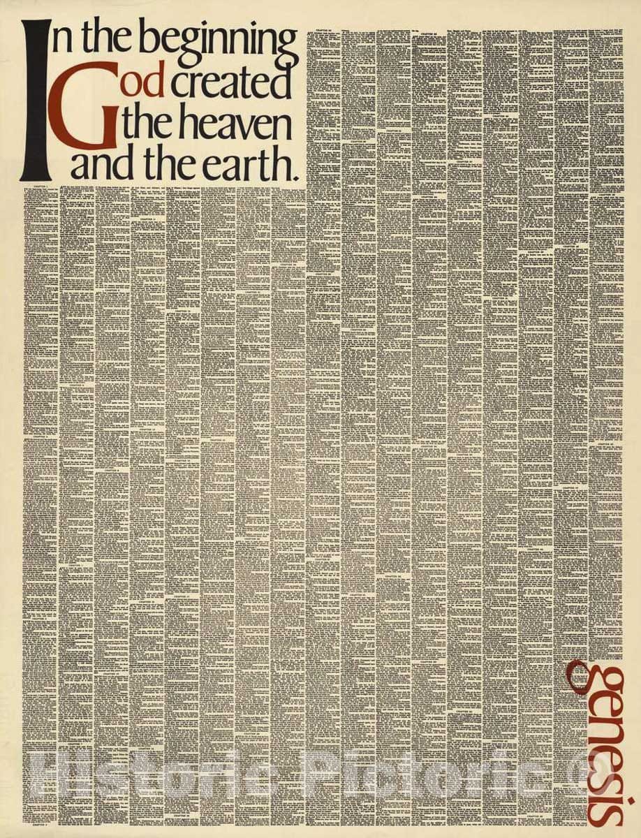 Vintage Poster - in The Beginning God Created The Heaven and The Earth ...