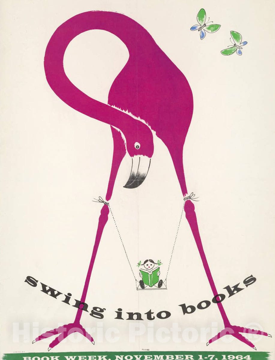 Vintage Poster - Swing into Books. Book Week, November 1 - 7, 1964, Hi ...