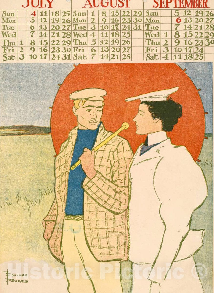 Vintage Poster - [July August September 1897 Calendar], Historic Wall ...