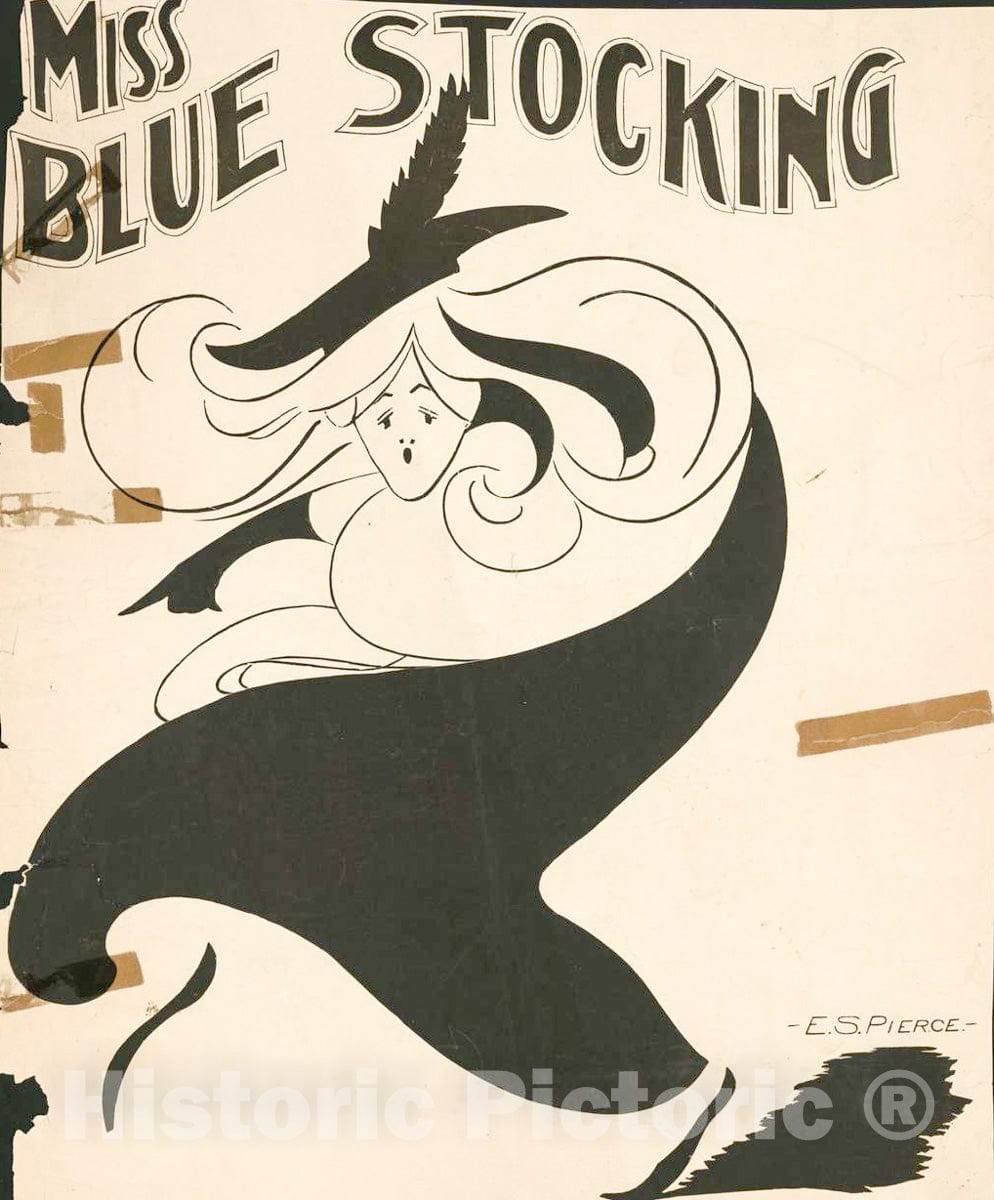 Vintage Poster - Miss Blue Stocking, Historic Wall Art – Historic Pictoric
