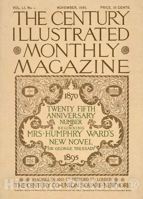Vintage Poster - The Century Illustrated Monthly Magazine. Twenty Fift ...