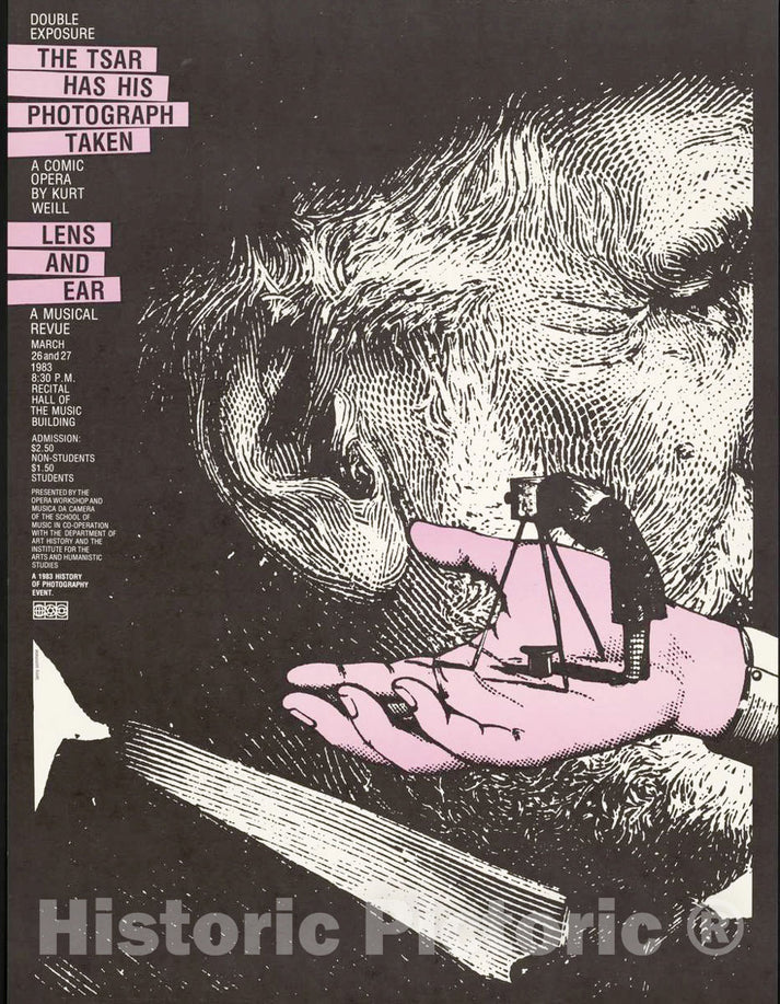 Vintage Poster - The Tsar has his Photograph Taken. Lens and Ear., His ...