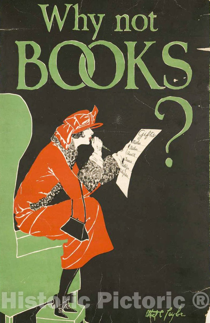 Vintage Poster - Why not Books?, Historic Wall Art – Historic Pictoric
