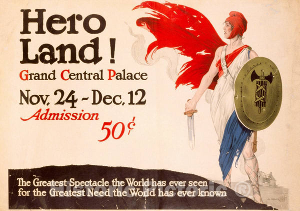 Vintage Poster - Hero Land! Grand Central Palace, Nov. 24 - Dec. 12. A ...