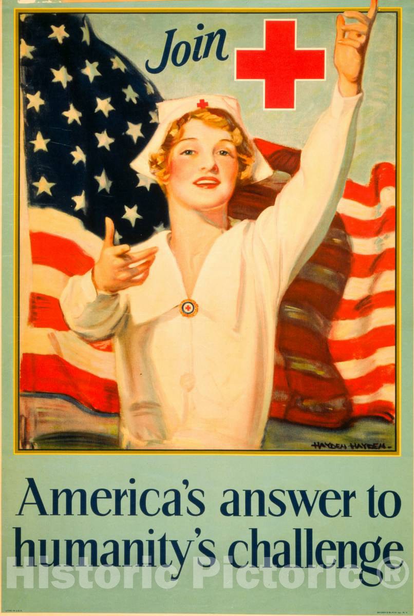 Vintage Poster - Join [Red Cross Symbol] - America's Answer to humanit ...