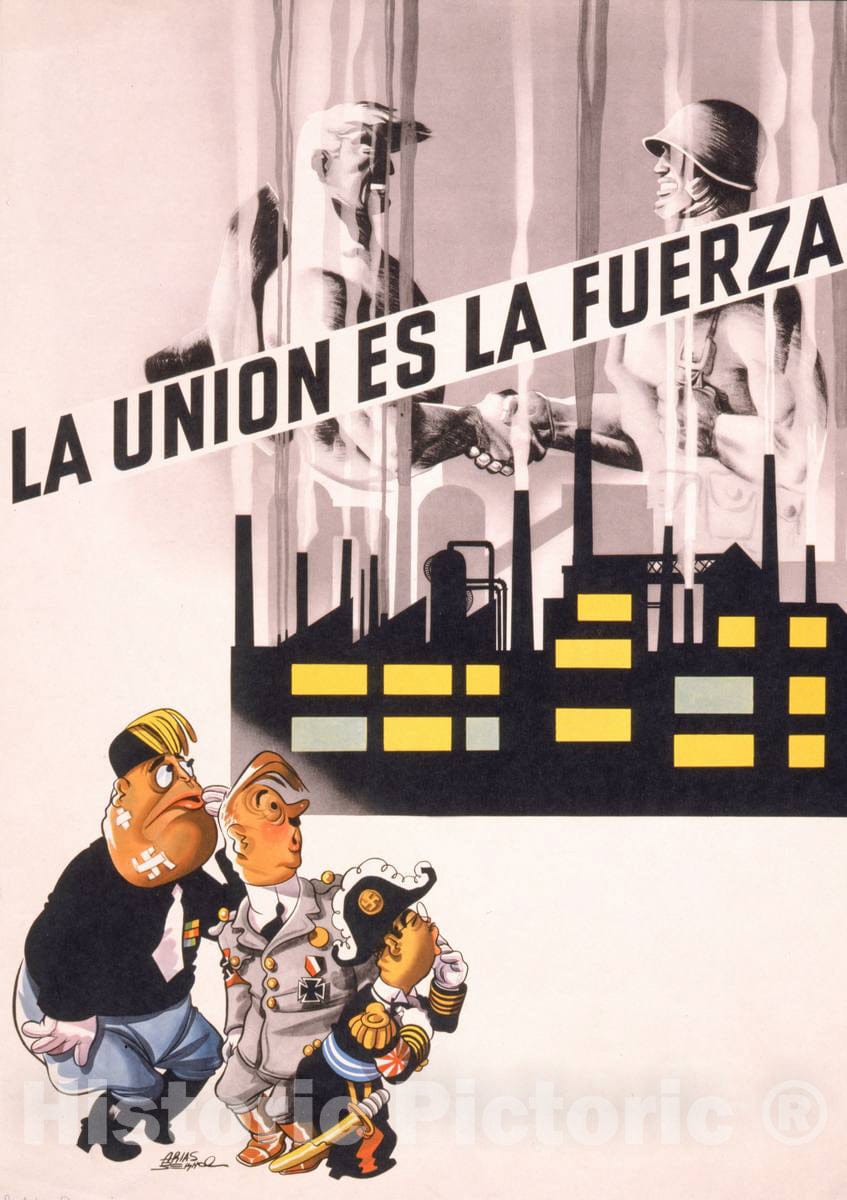 Vintage Poster - La Union ES la fuerza - Arias Bernal., Historic Wall ...
