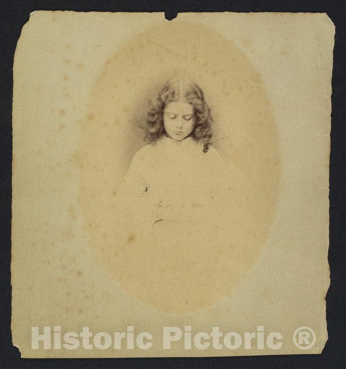 Photo Print : Lewis Carroll - Edith Liddell Seated Beside a Vase of ...