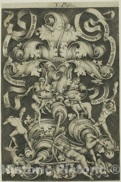 Art Print : Ornament With Flower and Eight Wild Folk, Israhel Van Meck ...